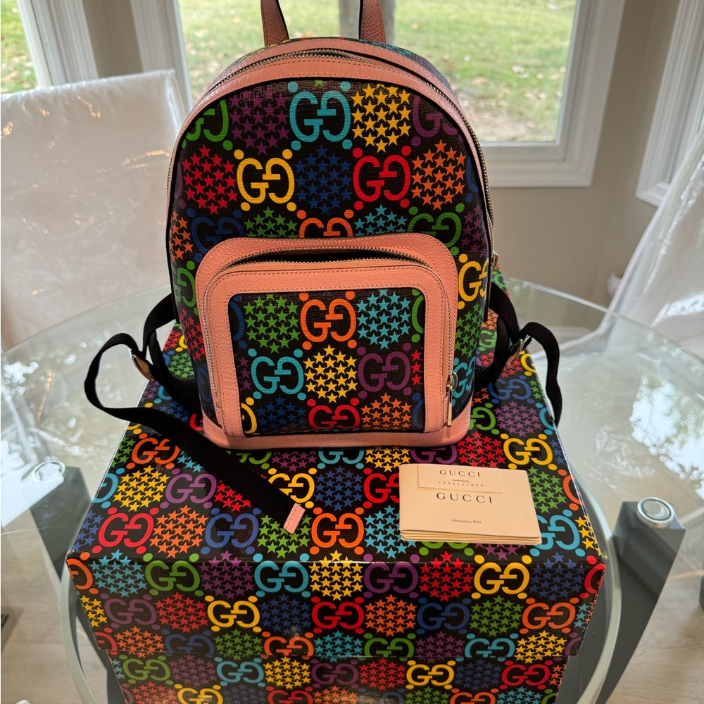 Gucci Gg Supreme Monogram Psychedelic Small Day Backp… - Gem